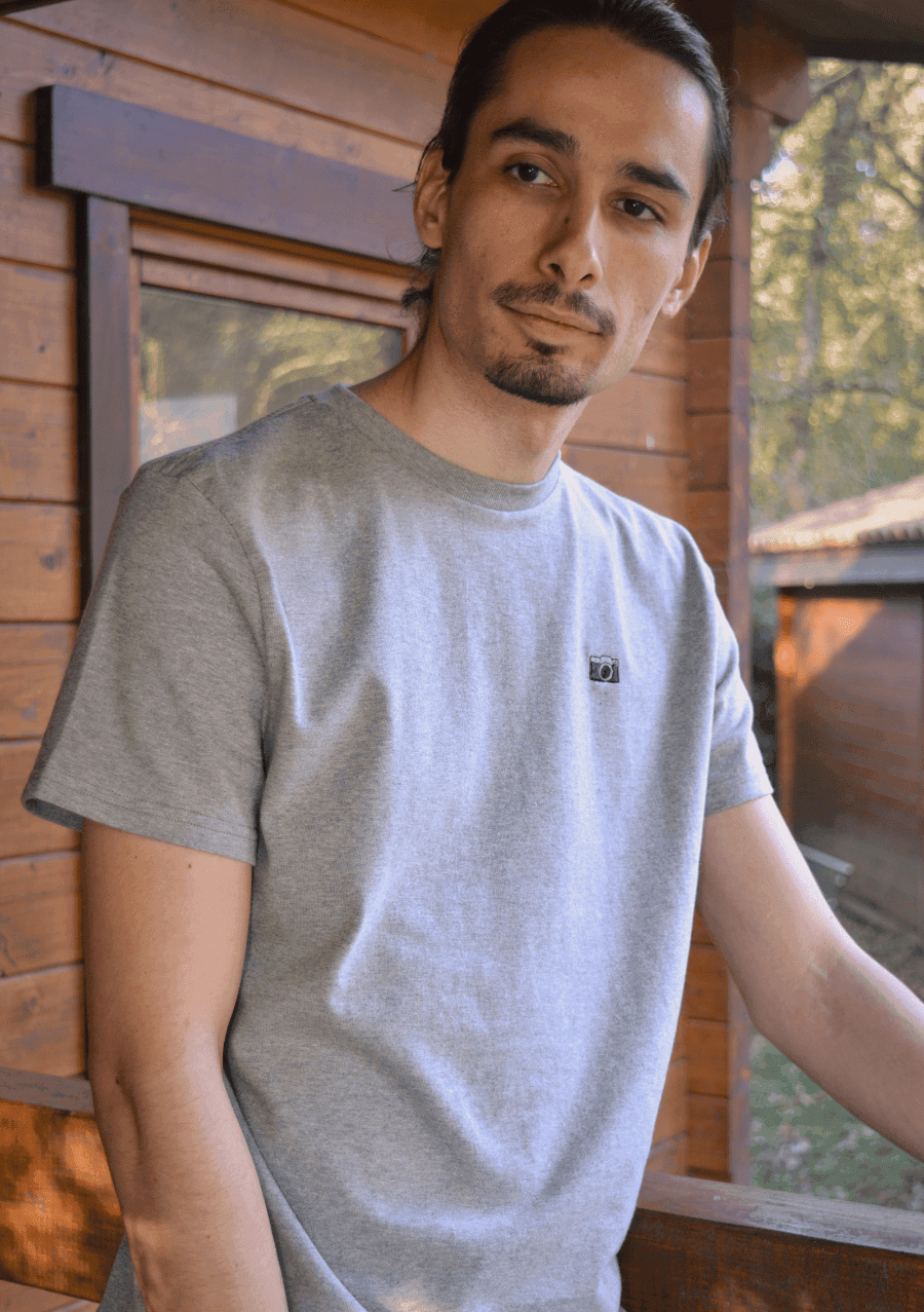 T-shirt col rond gris - Maison Carrillo